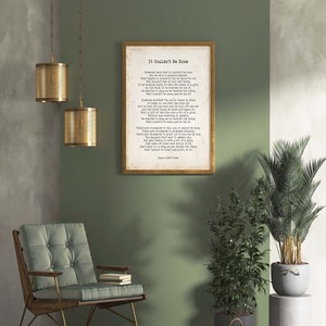 It Couldn't Be Done Edgar Albert Guest Poem, Vintage Black & White ...