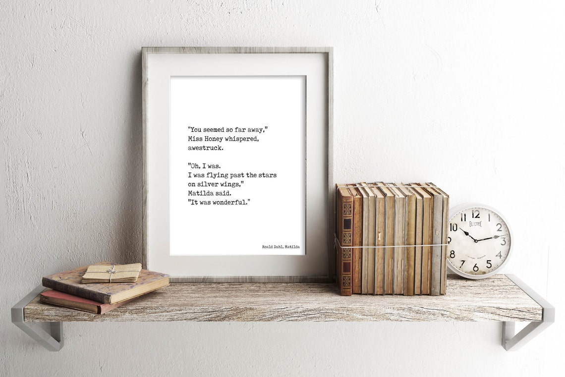 Matilda Quote Print I Was Flying Past the Stars on Silver - Etsy UK