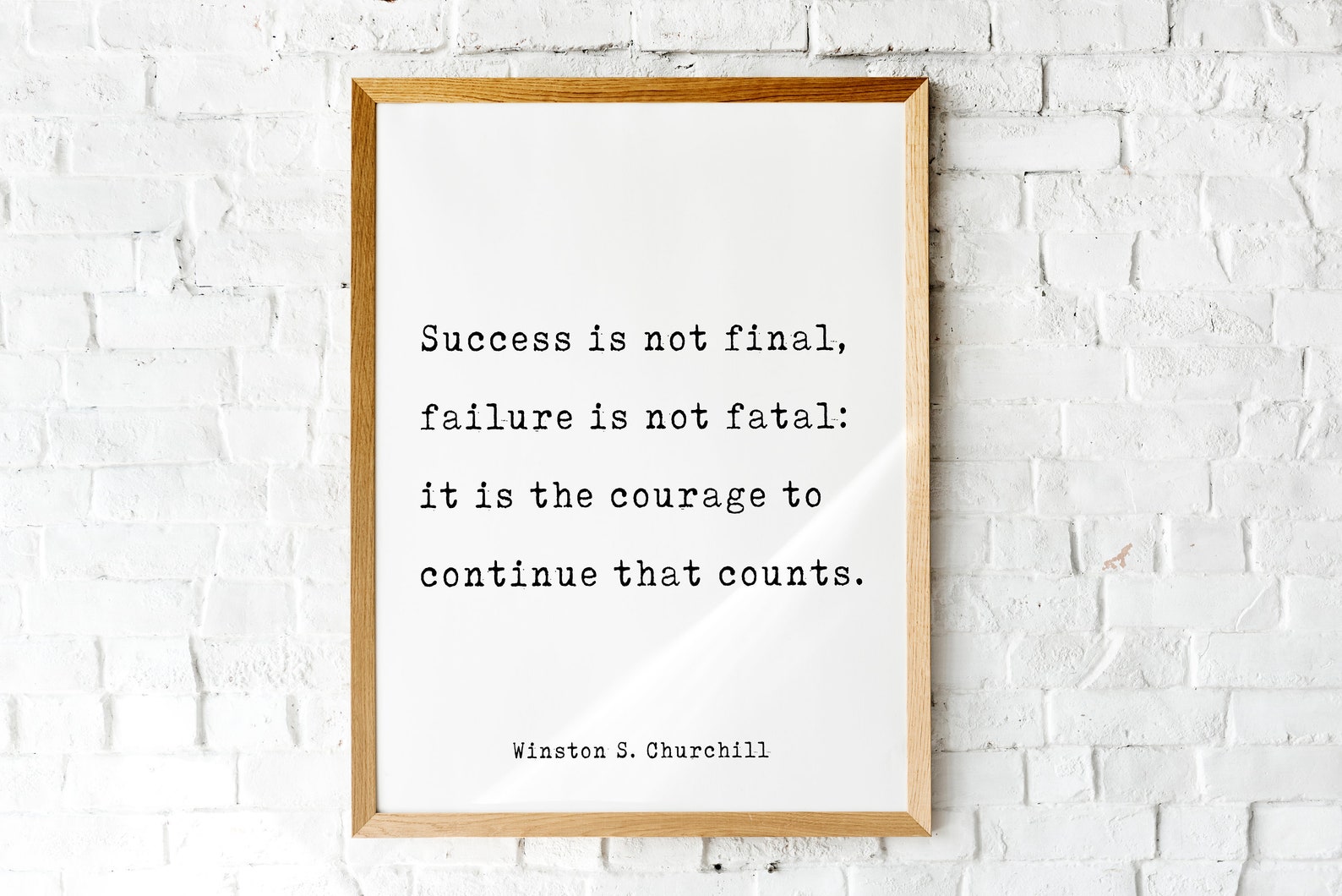 Winston Churchill Quote Print, Success is Not Final, Failure is Not ...