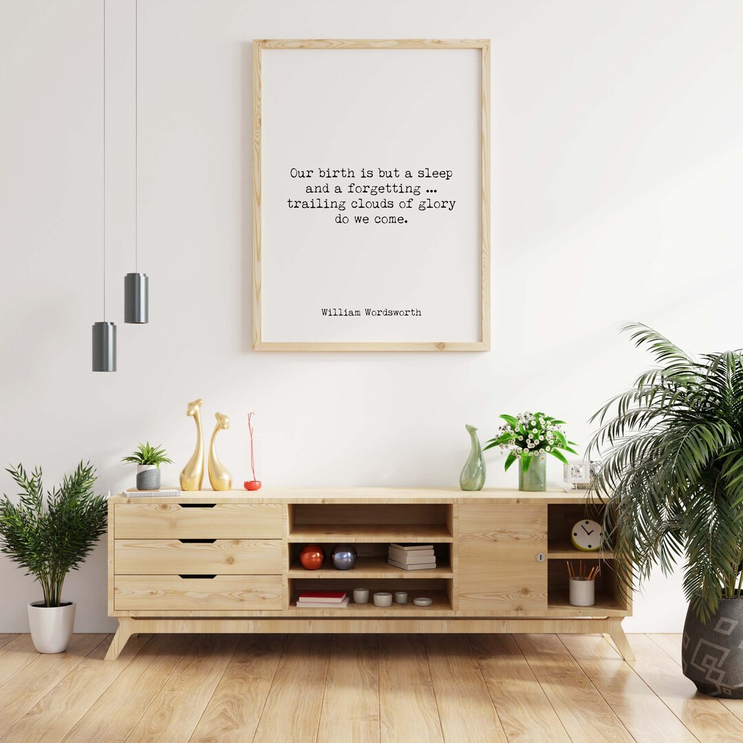 Our Birth is but A Sleep William Wordsworth Poetry Print, Black & White ...