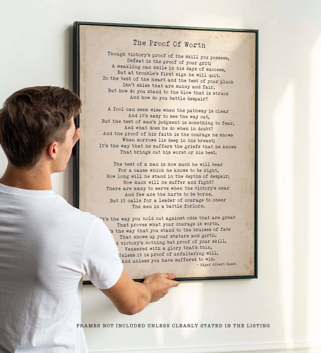Edgar Albert Guest Poem, the Proof of Worth Poetry Wall Art Prints ...