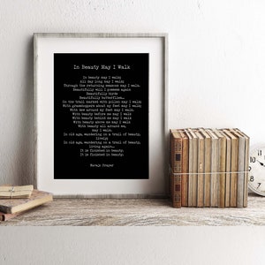 Native American Navajo Prayer Quote Print in Black & White, in Beauty ...
