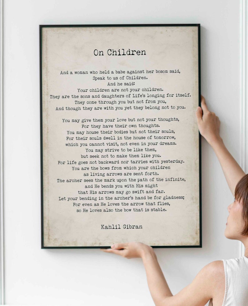 FRAMED on Children Kahlil Gibran Wall Art Prints Vintage or - Etsy