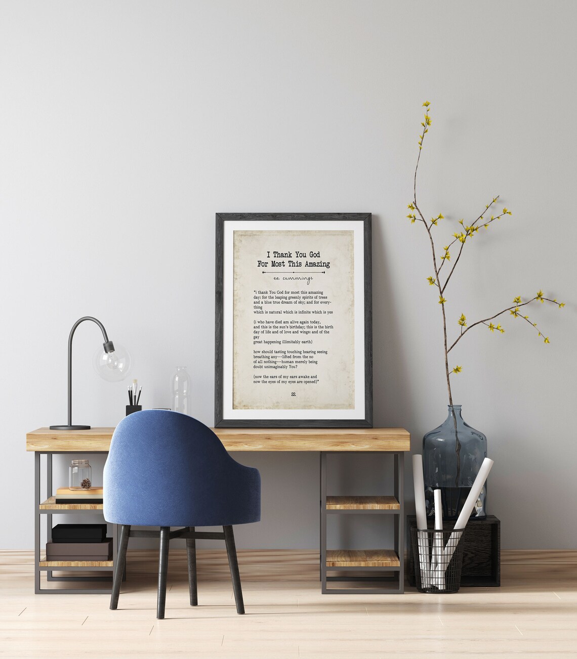 E E Cummings Book Page Inspirational Wall Art, I Thank You God for Most ...
