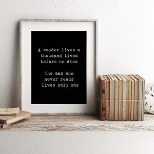 Bookish Wall Print George R R Martin Reading Quote Wall Art Book Quote ...