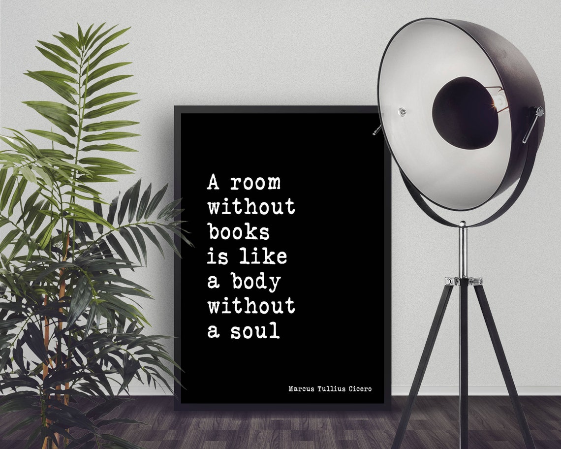 A Room Without Books Framed Art Print Cicero Quote Wall Art - Etsy