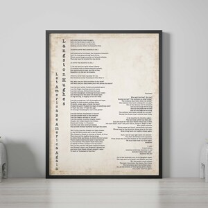 America Poem, Langston Hughes Wall Art Prints, Inspirational Art in ...