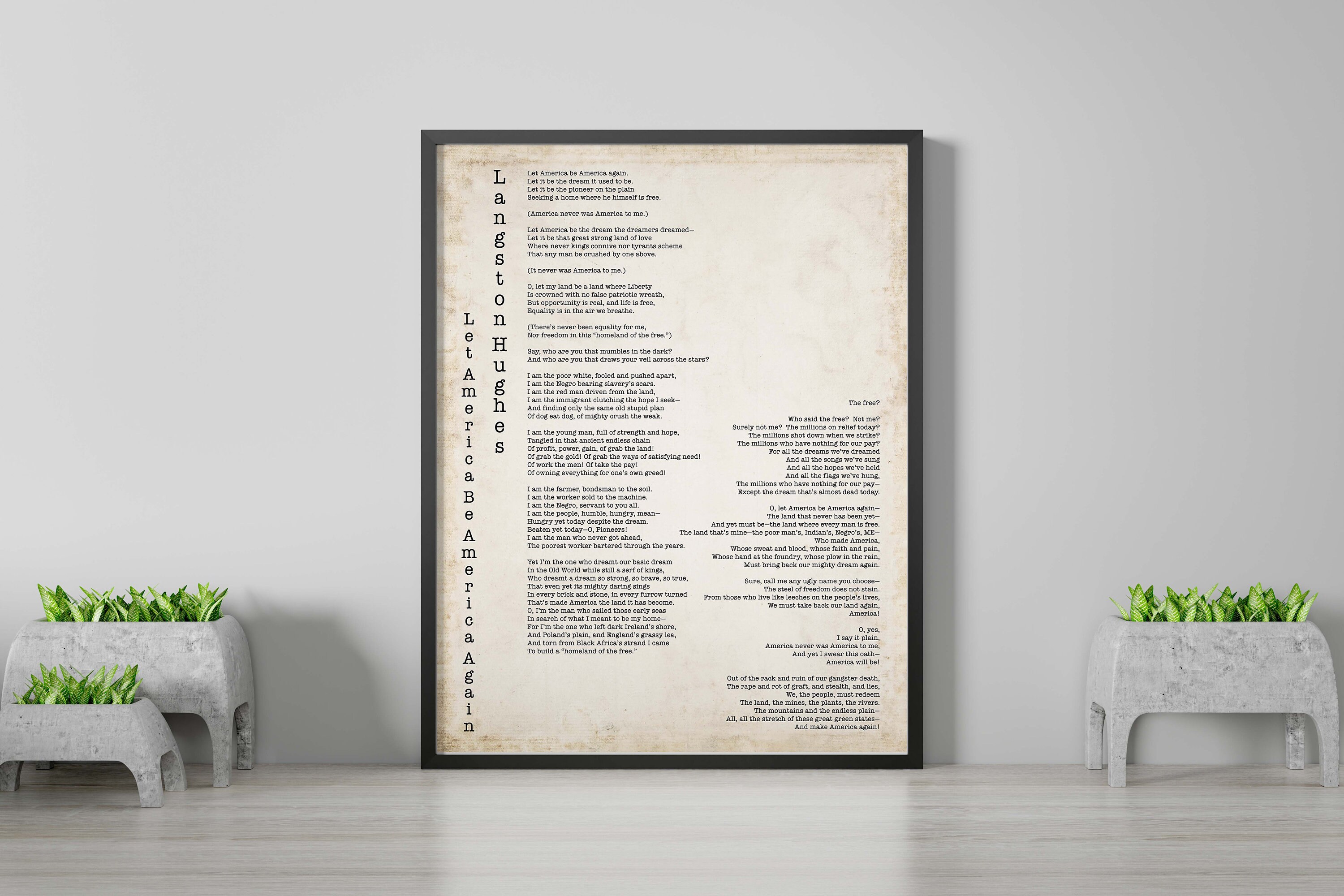 America Poem, Langston Hughes Wall Art Prints, Inspirational Art in ...
