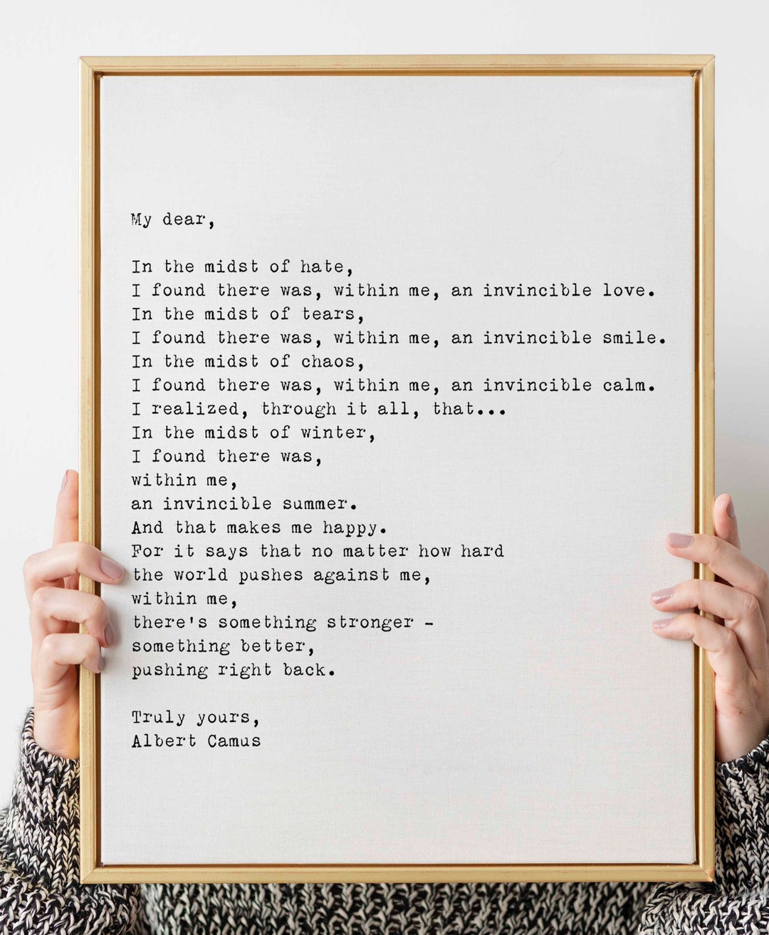 Albert Camus Invincible Summer Wall Art Print Black & White - Etsy