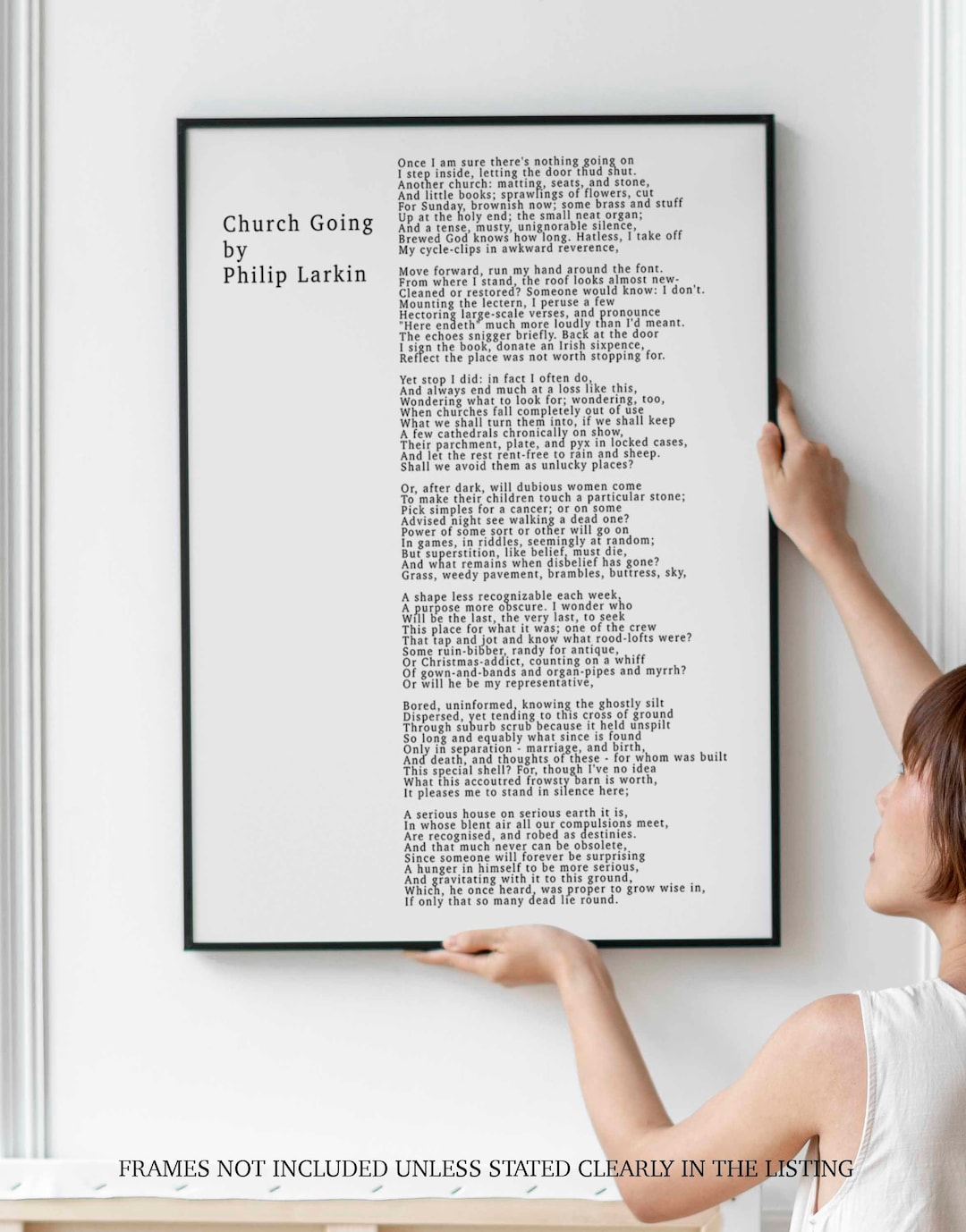 Philip Larkin Church Going Poem Print • Typewriter Style Literary Wall ...