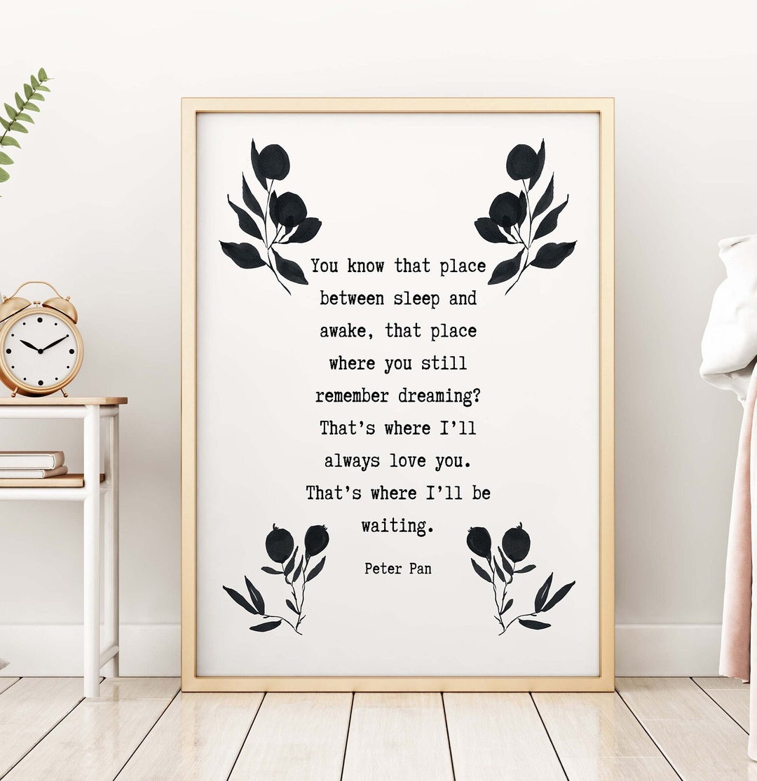 I'll Always Love You Peter Pan Print, Black & White Unframed Art - Etsy
