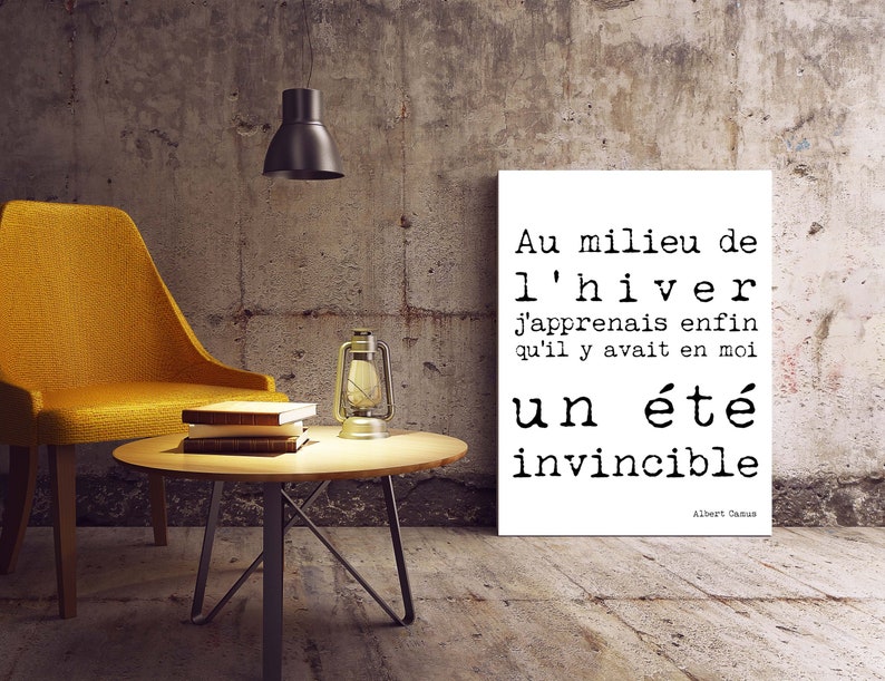 Albert Camus Quote Print in French Bedroom Decor Office - Etsy