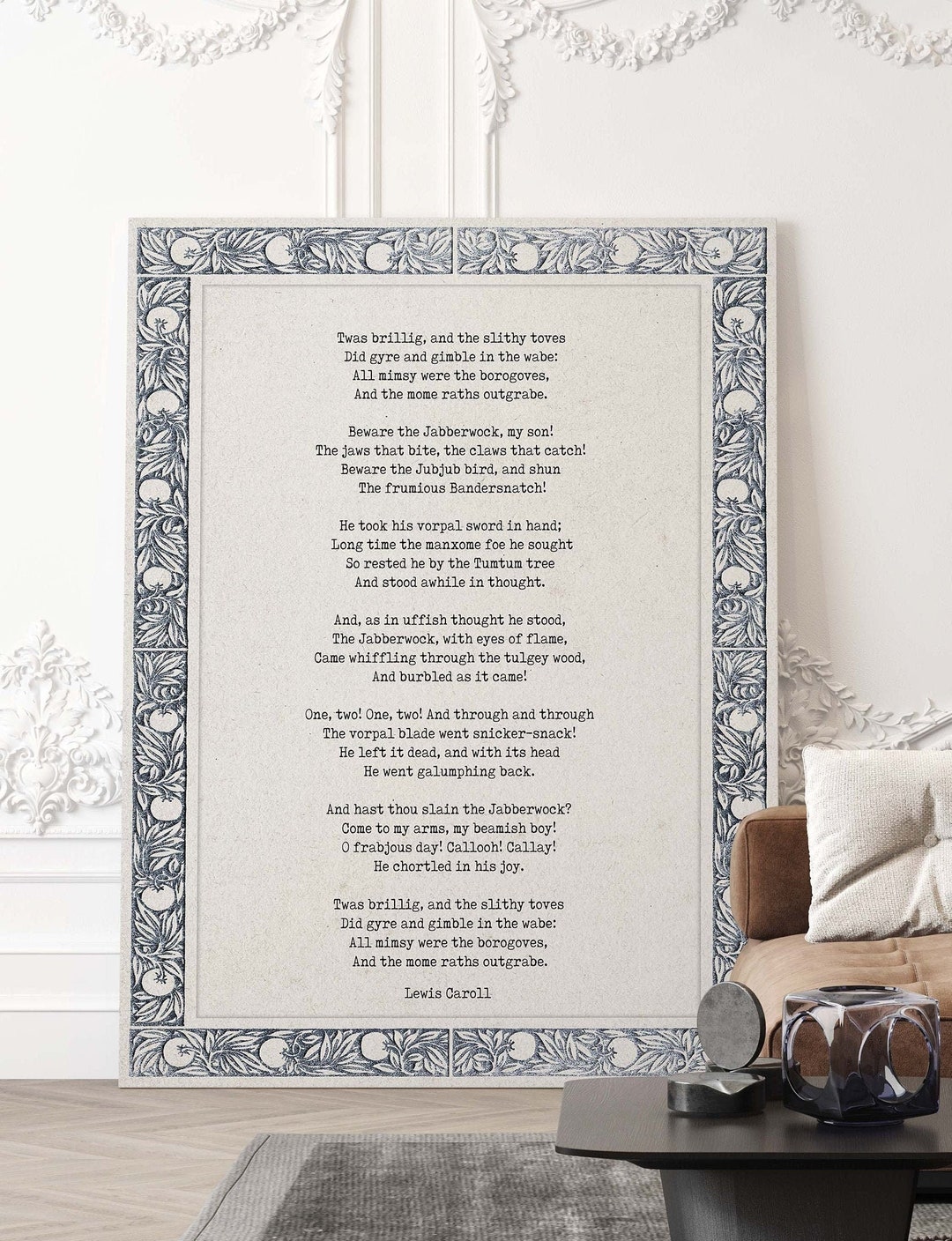 Lewis Carroll Jabberwocky Poem Print – Classic Literature Wall Art - Etsy