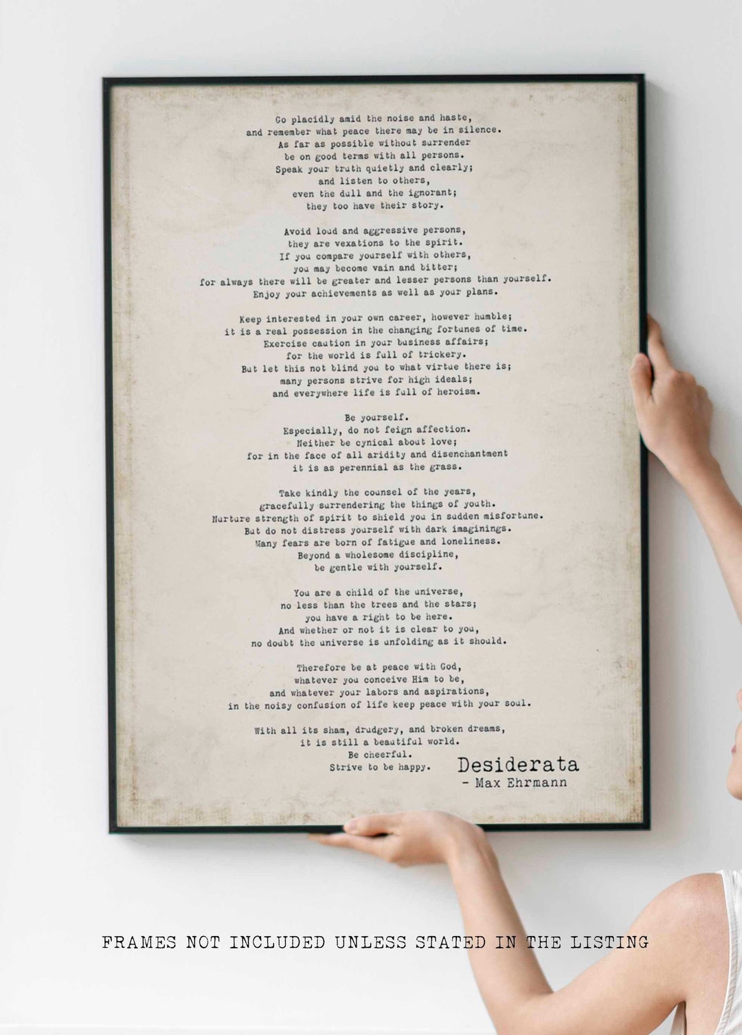 Desiderata Print Poem Typographic Poster Art - Max Ehrmann Motivational ...