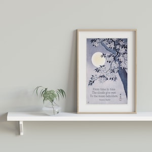 Matsuo Basho Haiku Poem Print, Japanese Unframed Fine Art Print Painting - Blossoming Cherry on ...