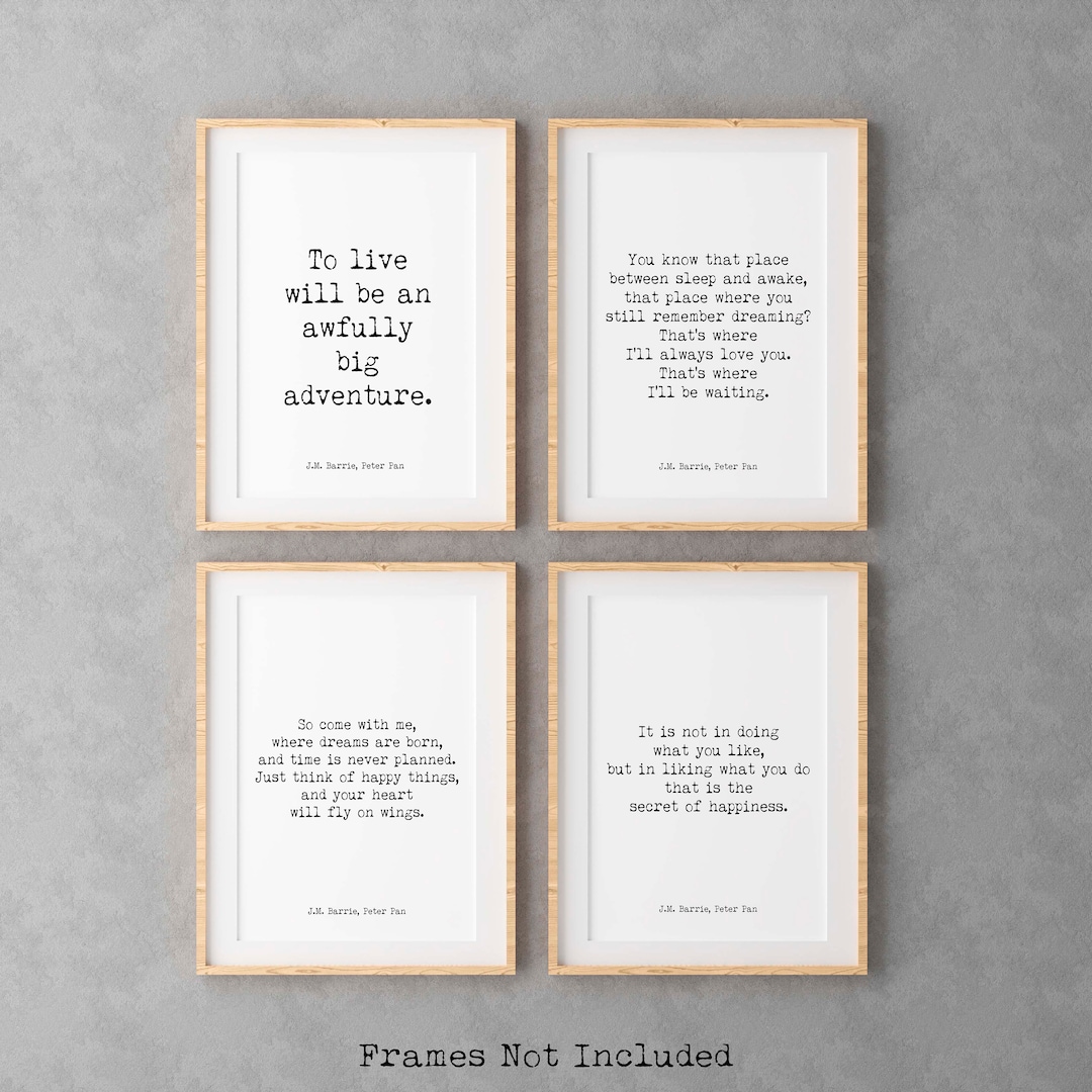 Peter Pan Quote Prints, Prints Set, Gallery Wall Set for Nursery Decor ...