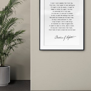 I Wish I Could Remember Poem Print, Christina Rossetti Wedding ...