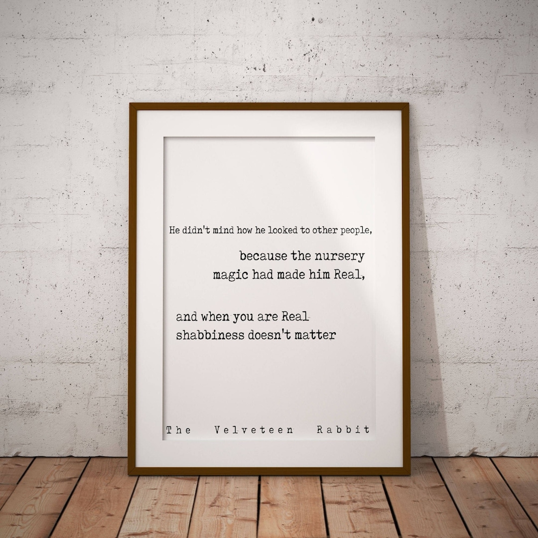 Velveteen Rabbit Quote Print, Margery Williams, Word Art Playroom Decor ...