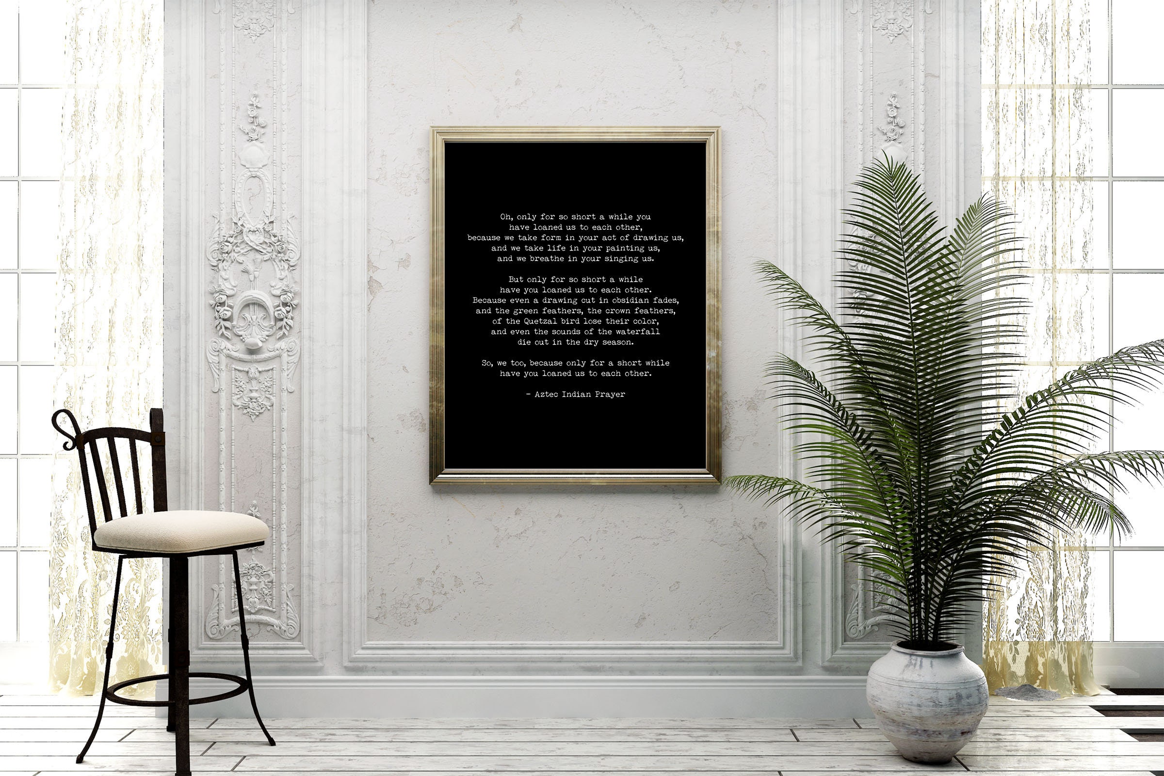 Native American Aztec Prayer Quote Print in Black & White, Oh Only for ...