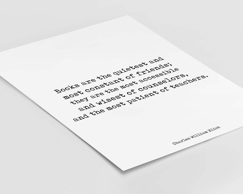 Books Are the Most Constant Friend Book Quote Decor Art Print - Etsy