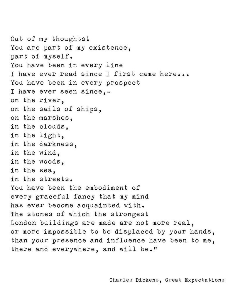 Charles Dickens Great Expectations Quote Print Black & White Art, Great ...
