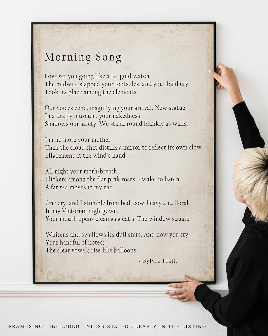 Sylvia Plath Morning Song Poem Wall Art, Feminist Poetry Print for ...