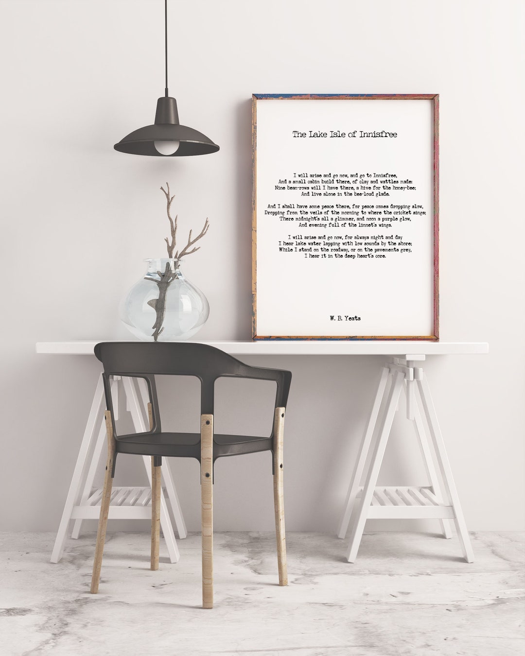 W.B. Yeats Lake Isle of Innisfree Poetry Quote Art, Poem Print ...