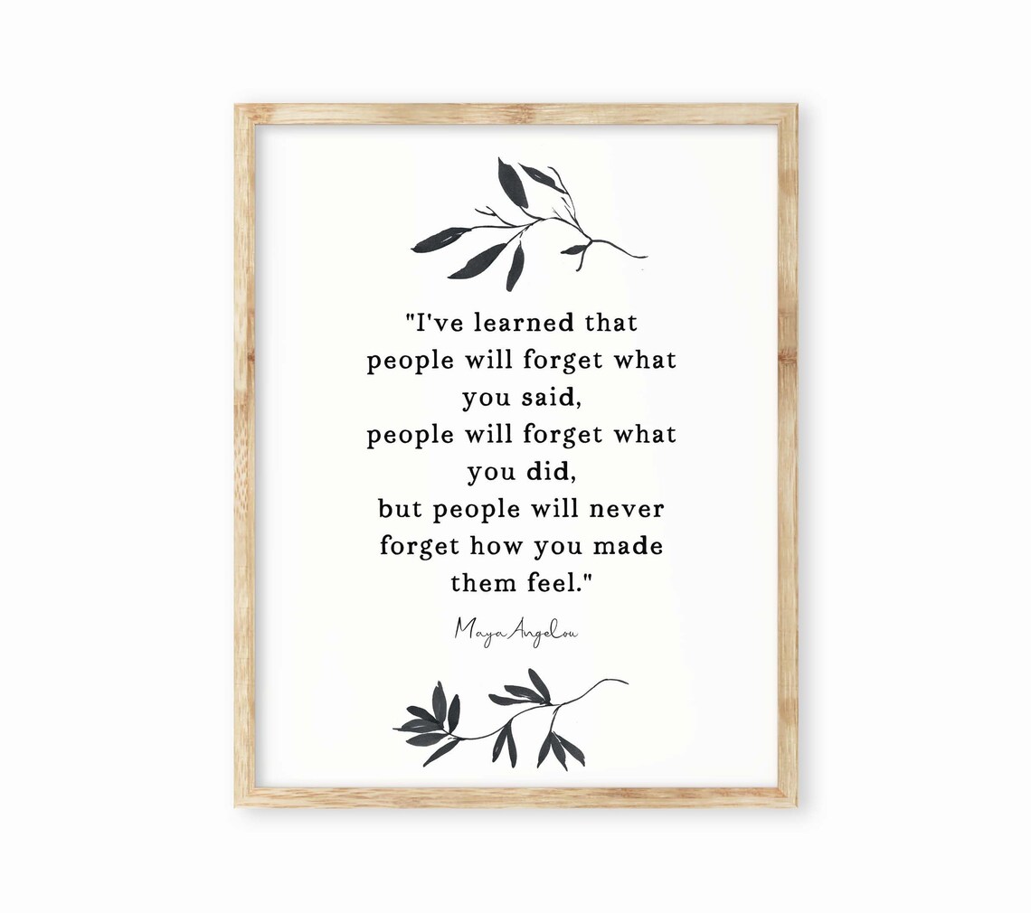 Maya Angelou I've Learned Inspirational Quote Print Minimalist Art ...