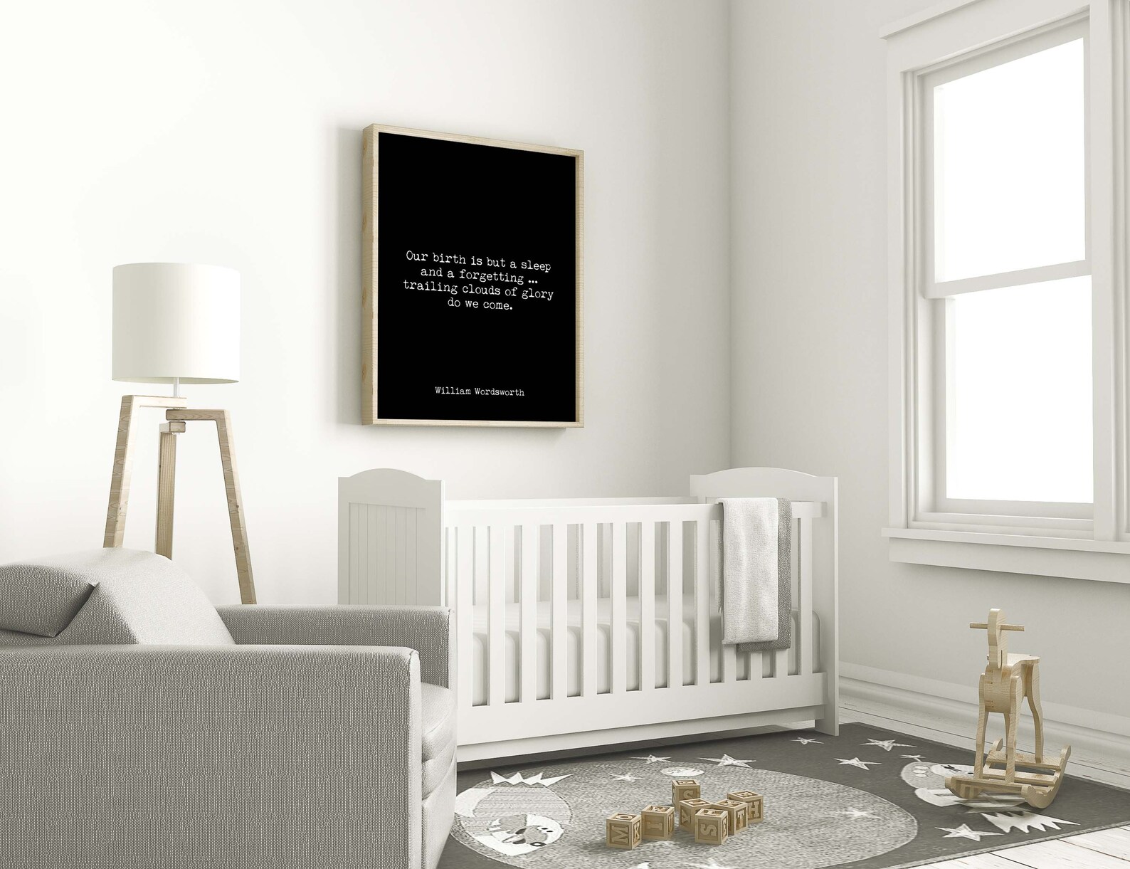Our Birth is but A Sleep William Wordsworth Poetry Print, Black & White ...