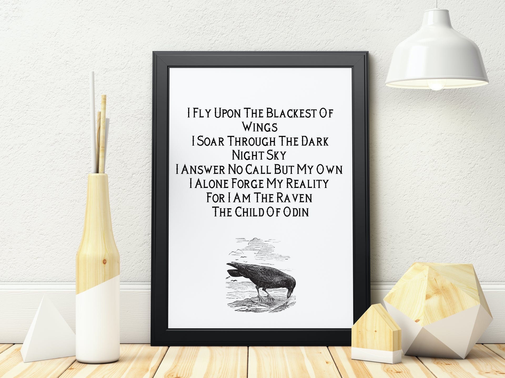 Norse Viking Poetry Child of Odin Wall Art Print I Fly Upon - Etsy