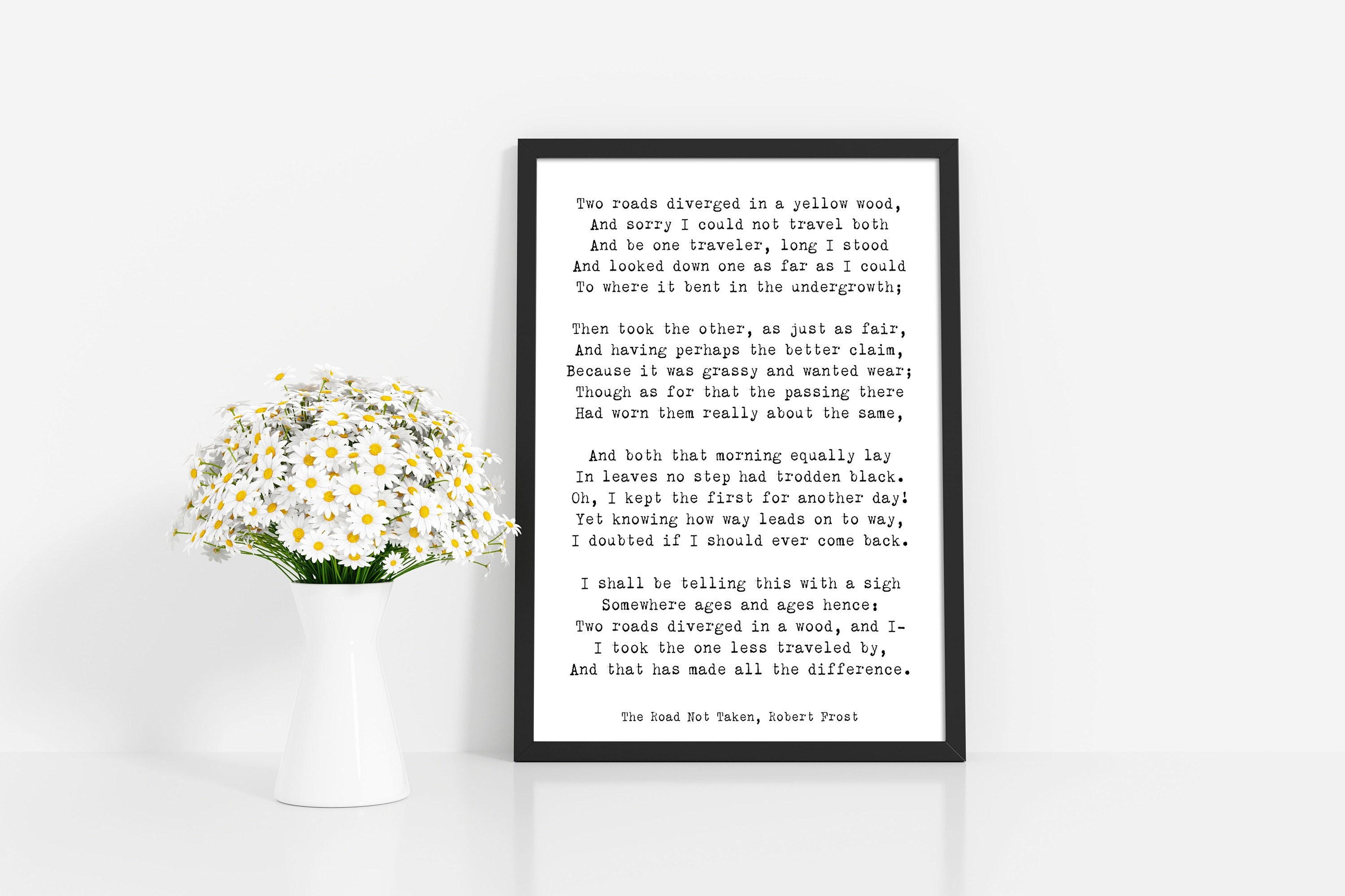 Robert Frost Poem Quote Print, the Road Not Taken Poem Poster, Two ...
