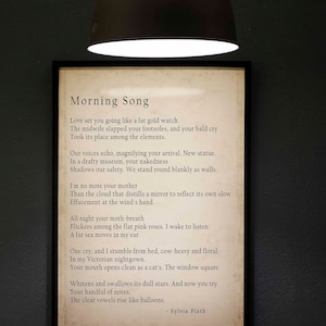 Sylvia Plath Morning Song Poem Wall Art, Feminist Poetry Print for ...