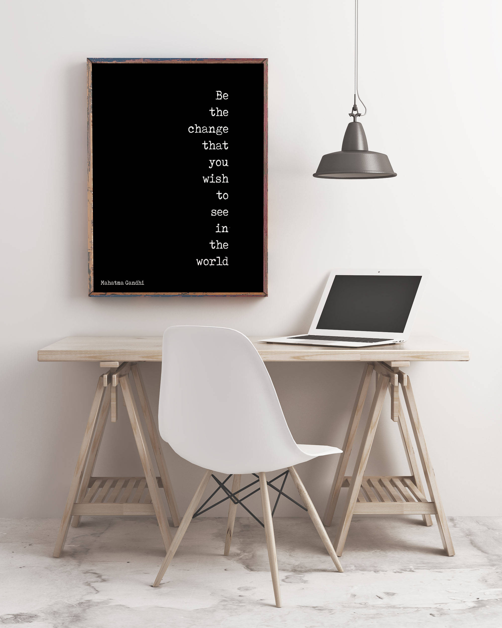 Gandhi Quote Print Be the Change Motivational Poster Life | Etsy