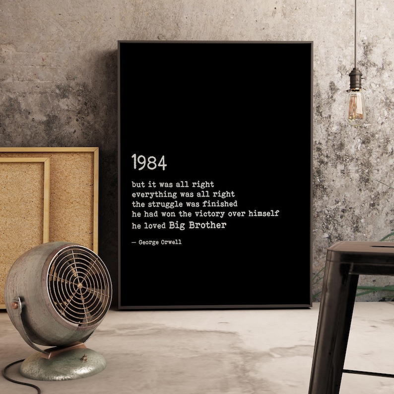 1984 George Orwell Print Big Brother Quote Modern Minimalist - Etsy