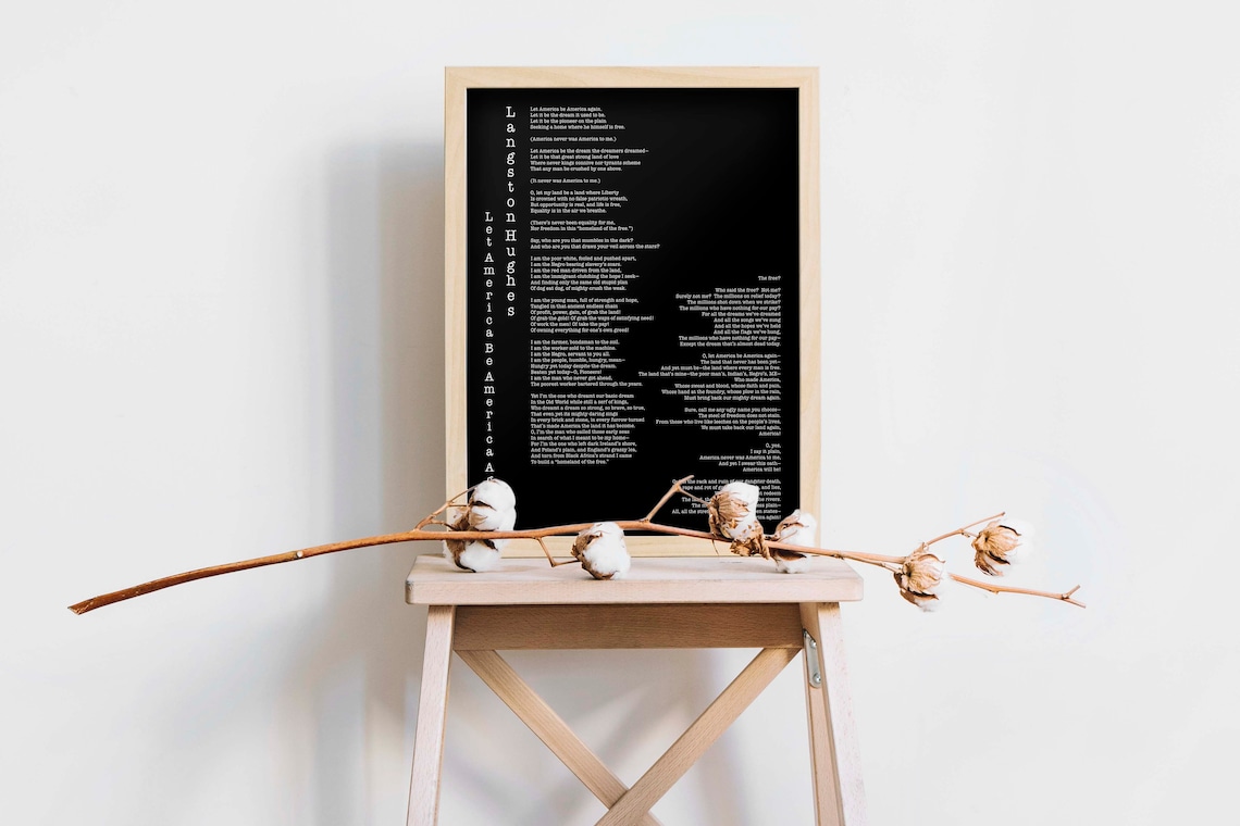 America Poem Langston Hughes Wall Art Prints Inspirational - Etsy