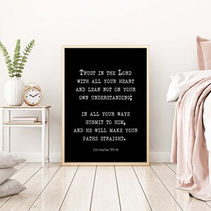 Trust in the LORD Proverbs 3:5-6 Bible Verse Print, Inspirational Gift ...