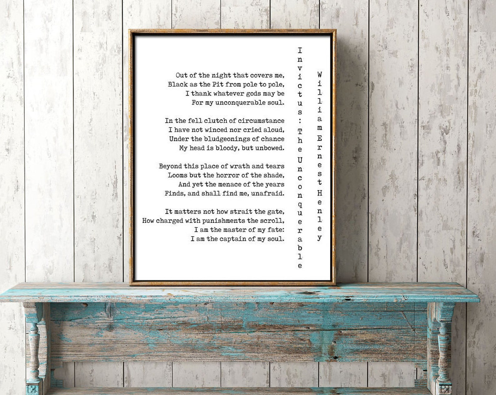 Invictus Print I Am the Master of My Fate Motivational Poster | Etsy