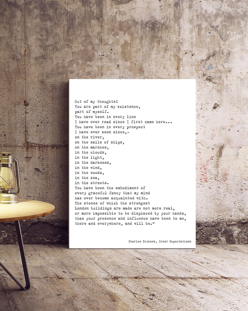 Charles Dickens Great Expectations Quote Print Black & White Art, Great ...
