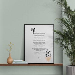 Guest House Rumi Inspirational Poetry Wall Art, Guesthouse Poem ...