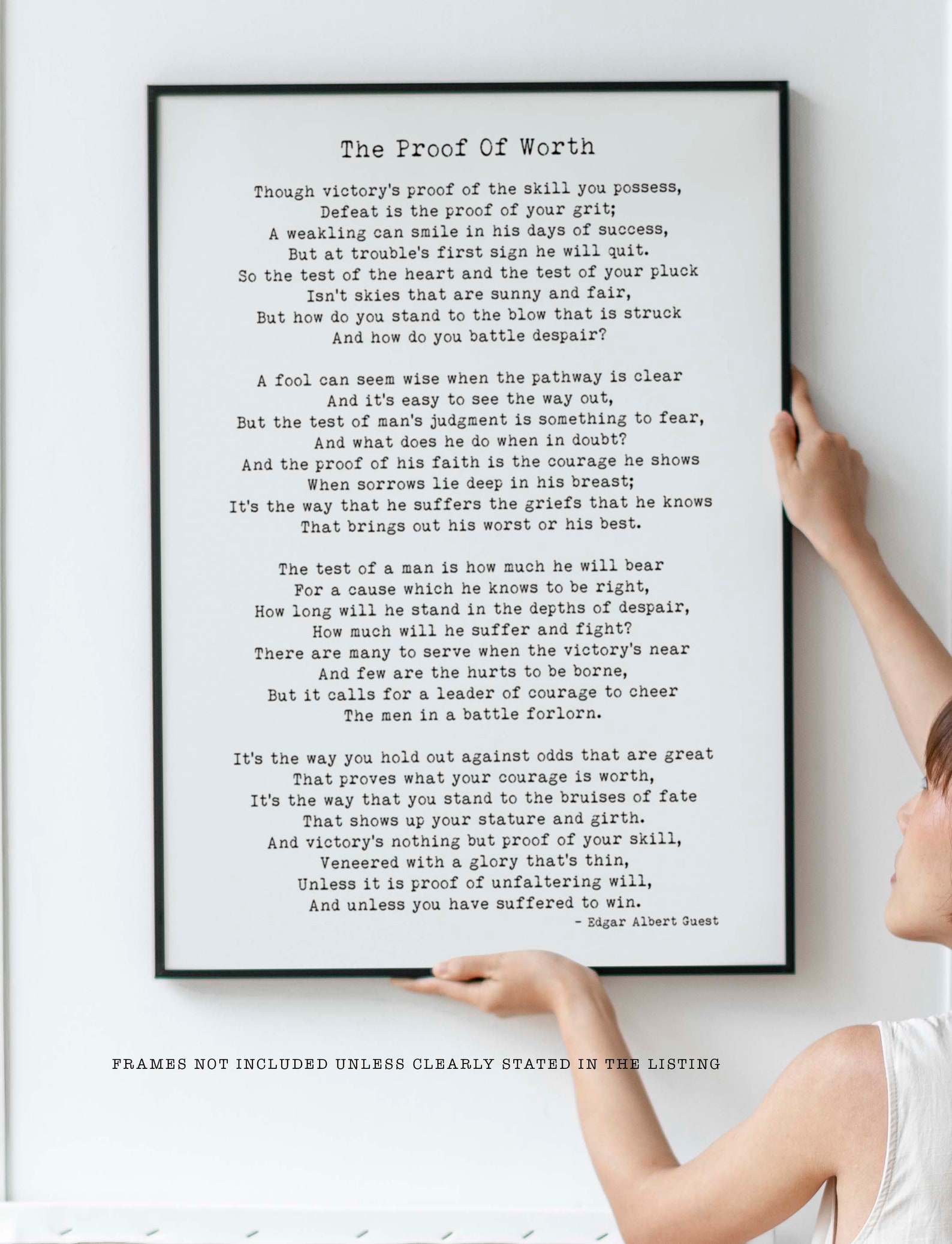 Edgar Albert Guest Poem the Proof of Worth Poetry Wall Art - Etsy