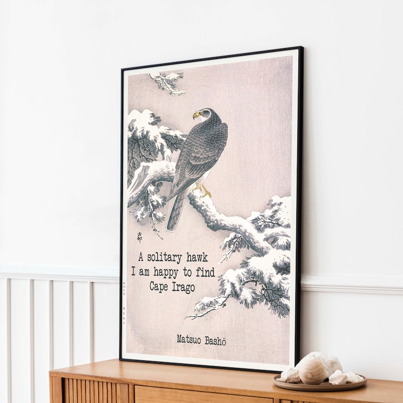 Matsuo Basho Haiku Poem Print Japanese Winter Bird in Tree | Etsy Matsuo Basho Haiku Poem Print Japanese Winter Bird in Tree | Etsy