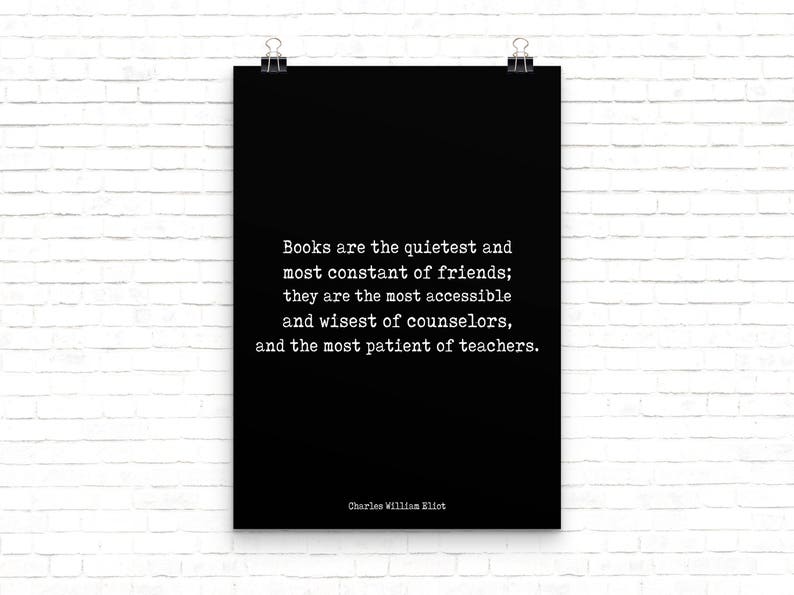 Books Are The Most Constant Friend Book Quote Decor Art Print | Etsy