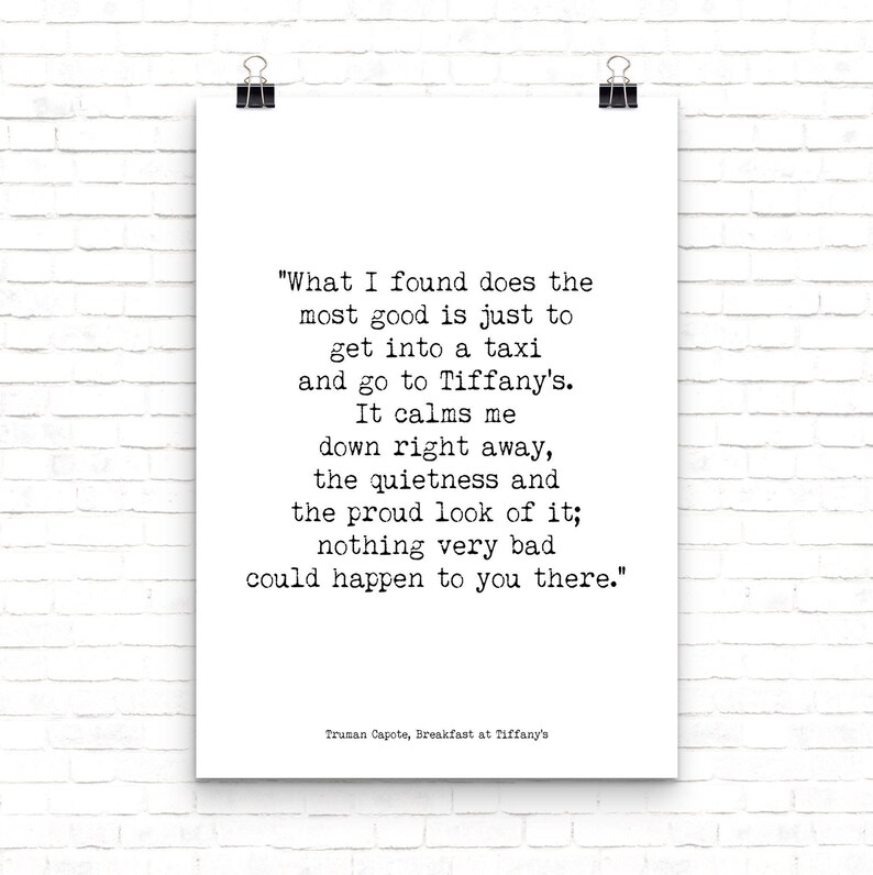 Breakfast at Tiffanys Quote, Audrey Hepburn Art, Truman Capote, Audrey ...
