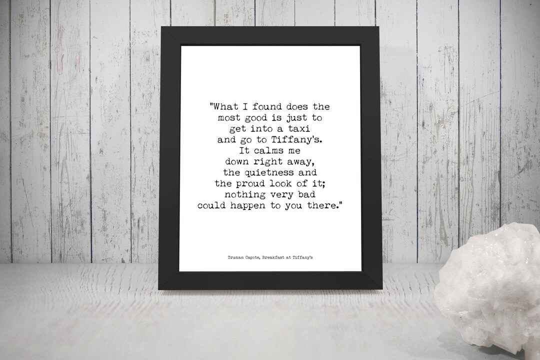 Breakfast at Tiffanys Print, Printable Art Quotes, Audrey Hepburn Art ...
