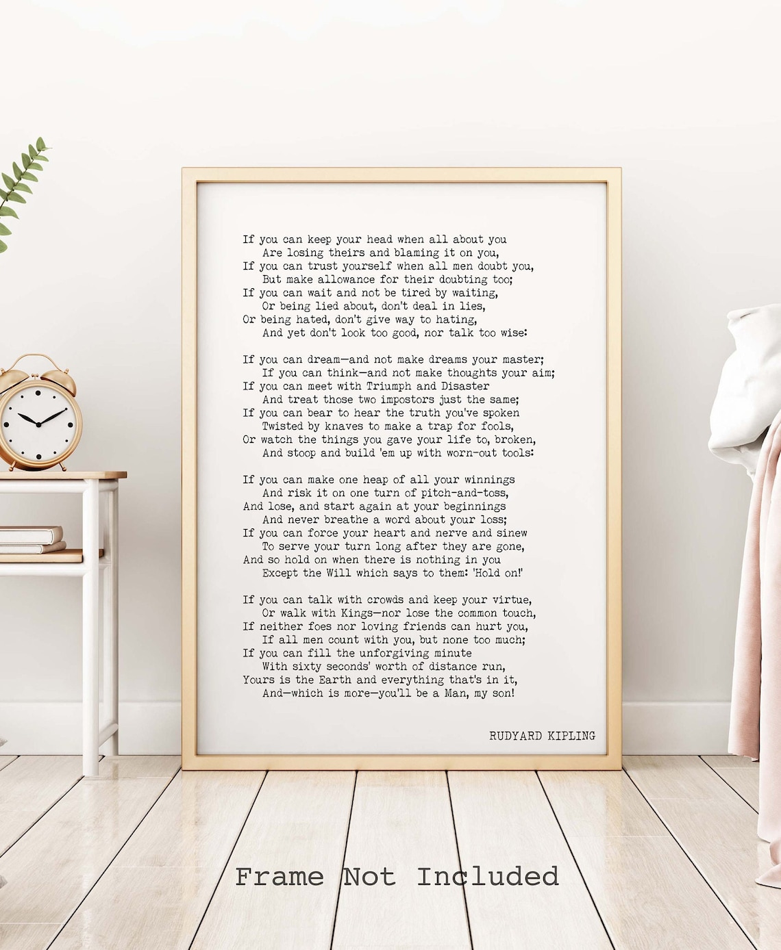 If Poem Art Print Rudyard Kipling Poem Motivational Poster - Etsy