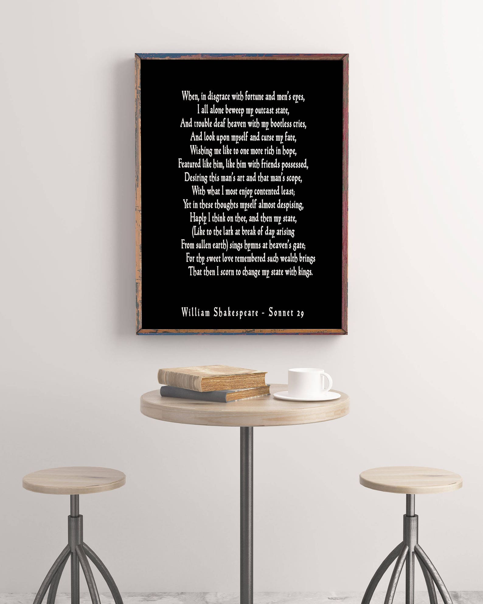 Sonnet 29 Shakespeare Wall Art, Love Poetry Art for Bedroom Decor ...