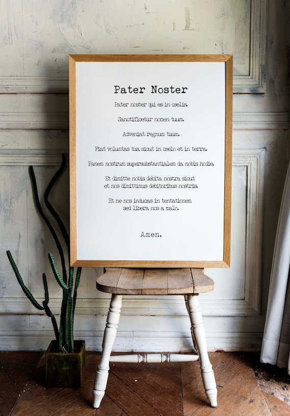 Pater Noster Print the LORD'S Prayer Latin Quote Print in | Etsy