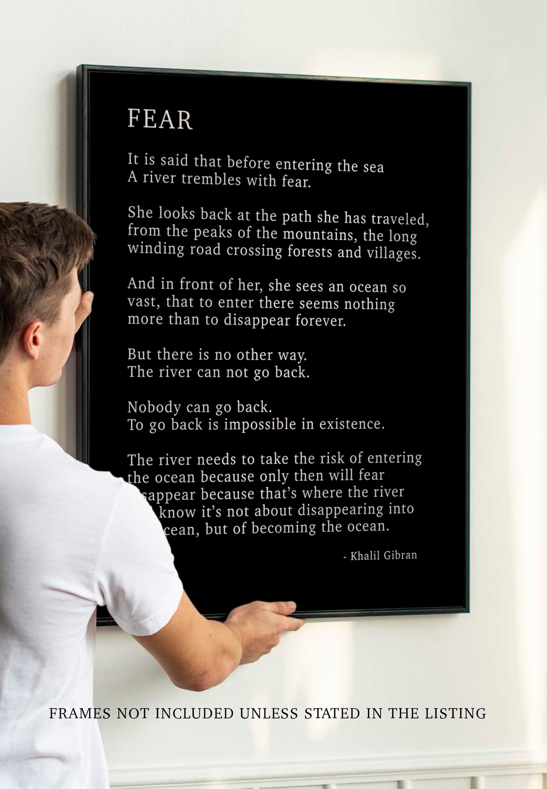 PRINTABLE Fear Poem by Kahlil Gibran Poetry Decor Poem - Etsy Australia