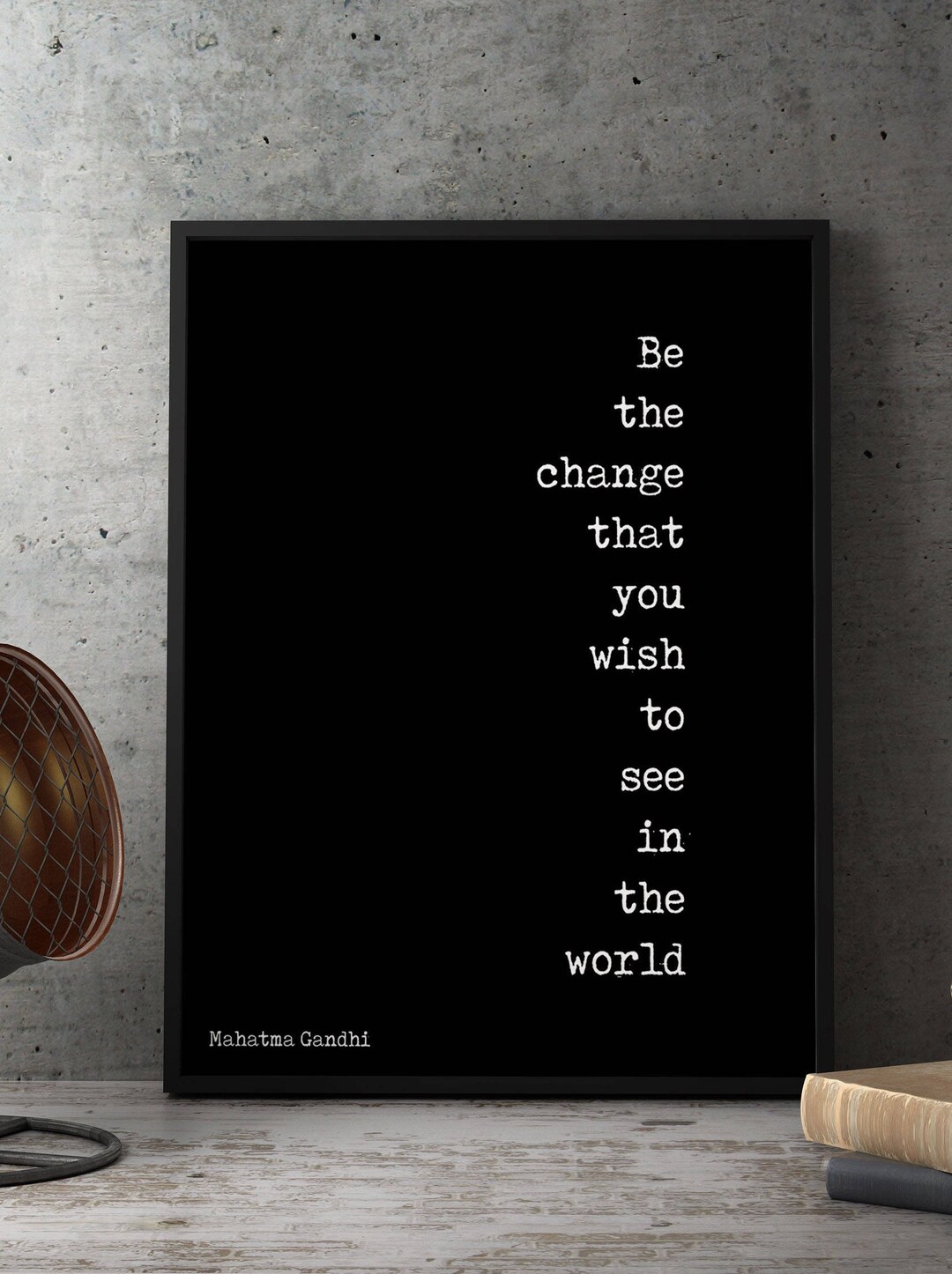 Gandhi Quote Print , Be the Change Motivational Poster, Life Quote ...