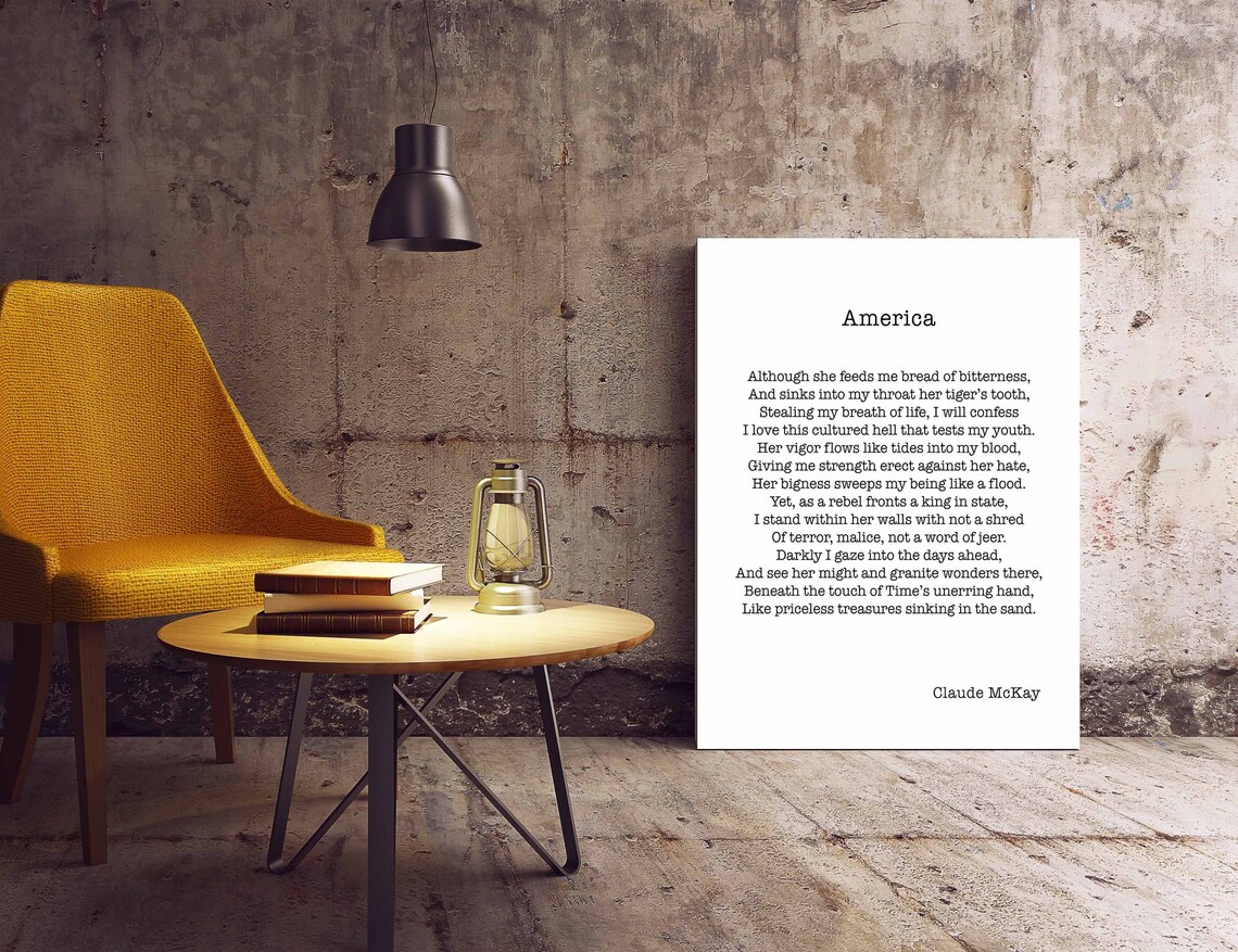 America Poem Claude Mckay Wall Art Print Unframed | Etsy